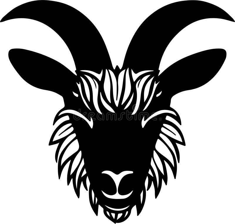 Goat Head Vector Silhouette Image Stock Illustration - Illustration of ...