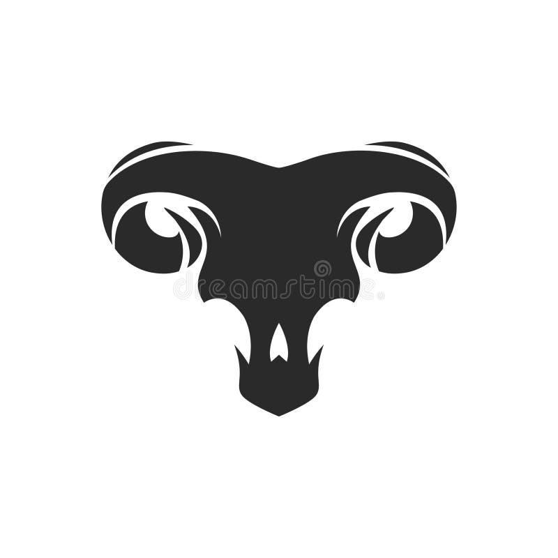 Goat horn. Vector drawing stock vector. Illustration of emblem - 149461306