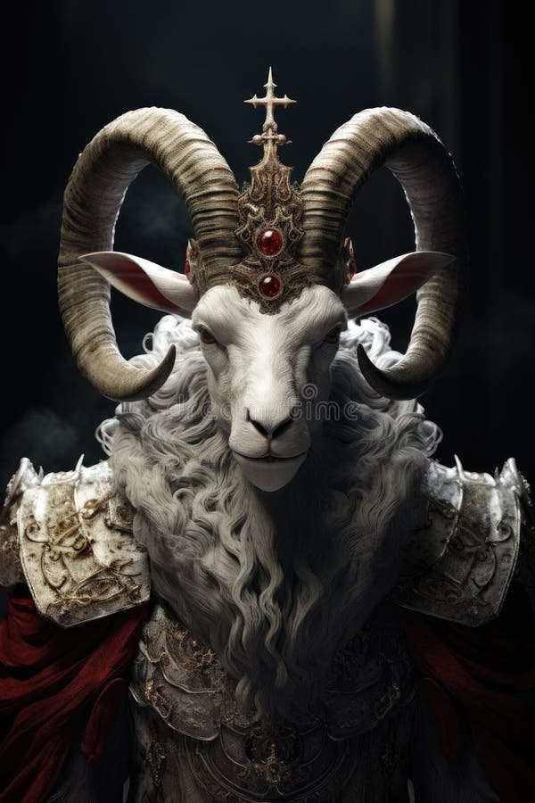 A Goat with Horns and Armor Stock Illustration - Illustration of ...