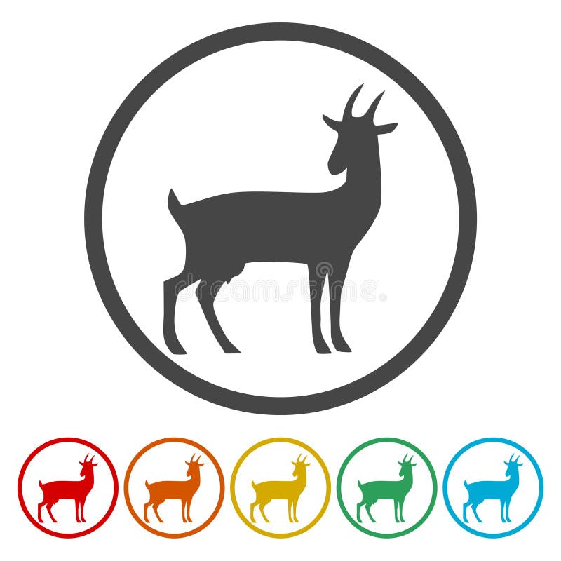Goat icons set stock vector. Illustration of nature - 140103349