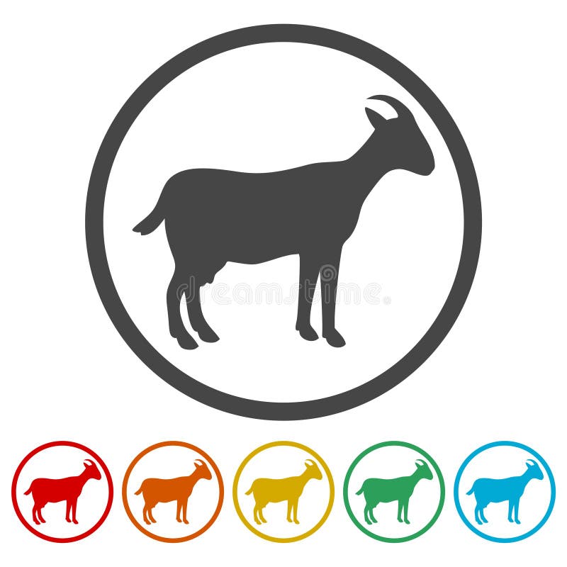 Goat icons set stock vector. Illustration of cattle - 140347432