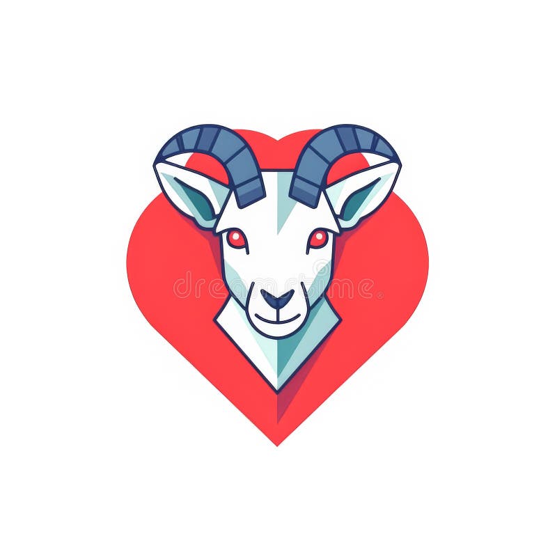 Mouflon and Ram in a Heart Shape. Vector Illustration Stock Vector ...
