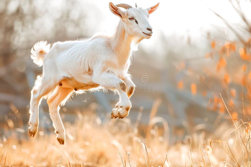 Goat is jumping in the air stock image. Image of jumping - 372601455