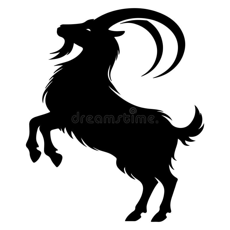Goat Jumping Vector Illustration Black Silhouette Stock Vector ...