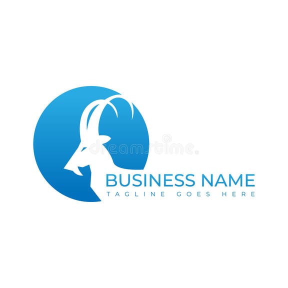 Goat Logo Design in Negative Space Vector Stock Vector - Illustration ...