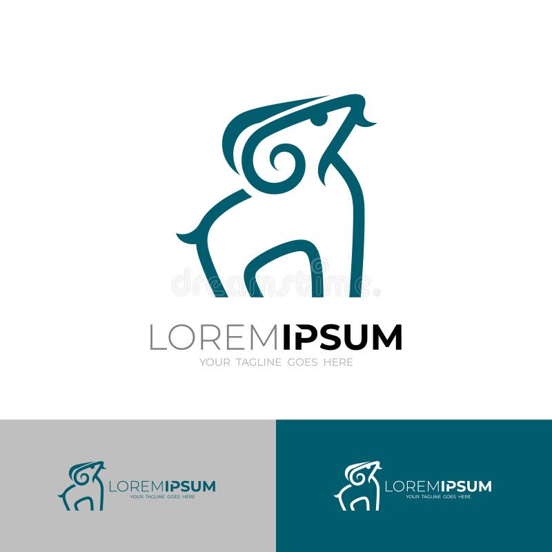 Goat Logo with Line Style. Grass-eating Animal Logo Stock Vector ...