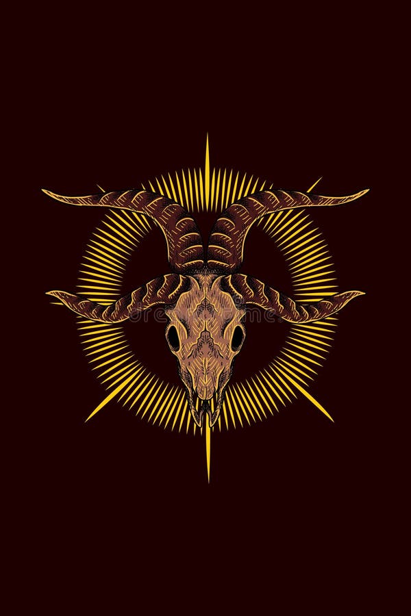 Goat with Many Horns Vector Illustration Stock Vector - Illustration of ...