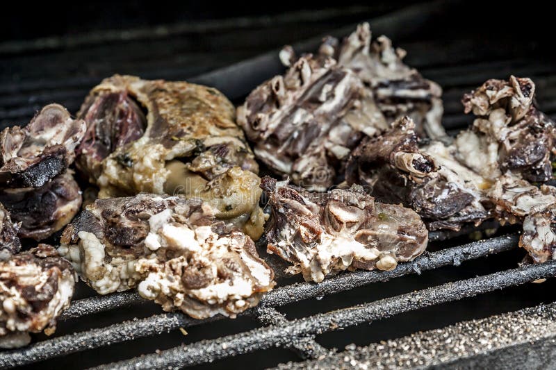 Goat meat on the grill. stock image. Image of cook, traditional - 42401263