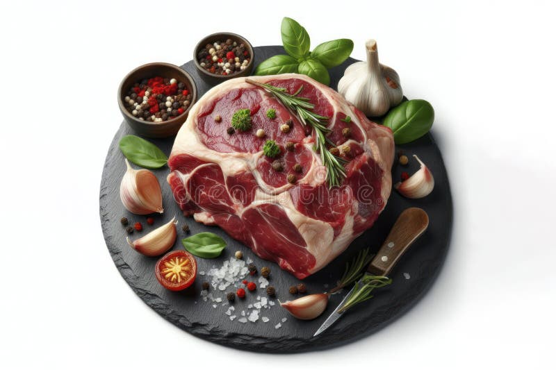 Goat Meat Isolated on Solid White Background. Ai Generative Stock ...