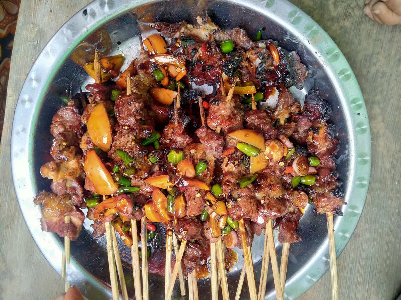 Goat Meat Satay is a Typical Indonesian Food Stock Photo - Image of ...