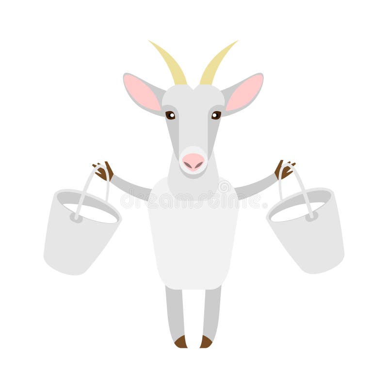 Goat with milk stock vector. Illustration of farm, icon - 35389559
