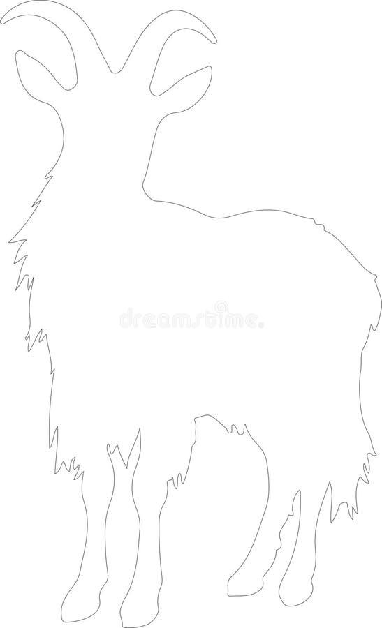 Goat Outline Silhouette Generative Ai Stock Vector - Illustration of ...