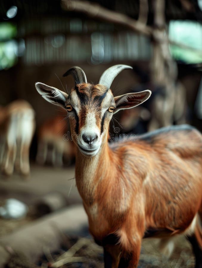 Goat in Pen stock photo. Image of life, enclosure, breed - 375510478
