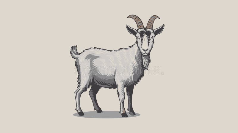 Goat Posed Against an Isolated Background, Emphasizing Sharp Horns ...