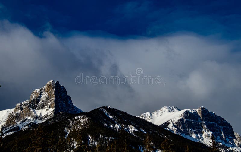 The Goat Range from Three Sisters Parkway. Canmore, Alberta, Canada ...