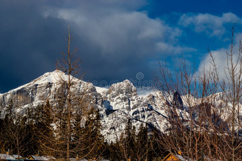 The Goat Range from Three Sisters Parkway. Canmore,Alberta,Canada Stock ...