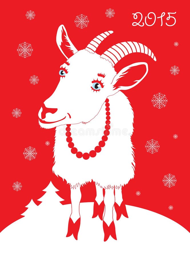 Goat stock vector. Illustration of greetings, eyes, goat - 42543348