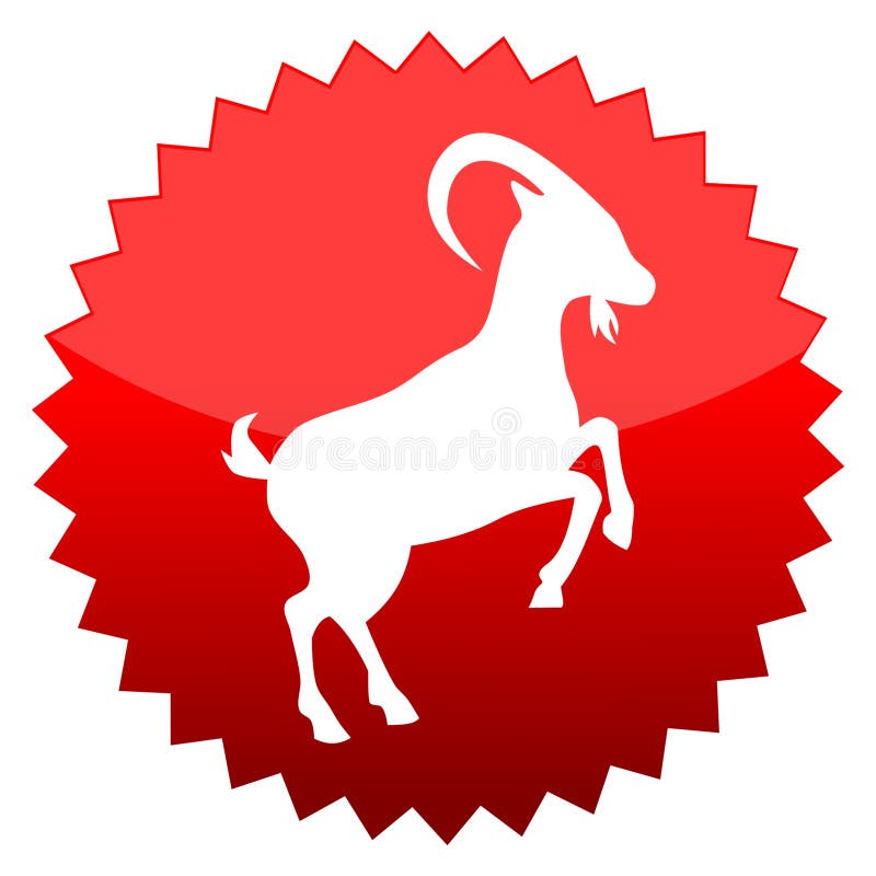 Goat, Red sun sign stock illustration. Illustration of asia - 94339992