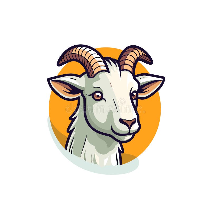 Vector of a Goat S Head Icon in a Circular Shape Stock Vector ...