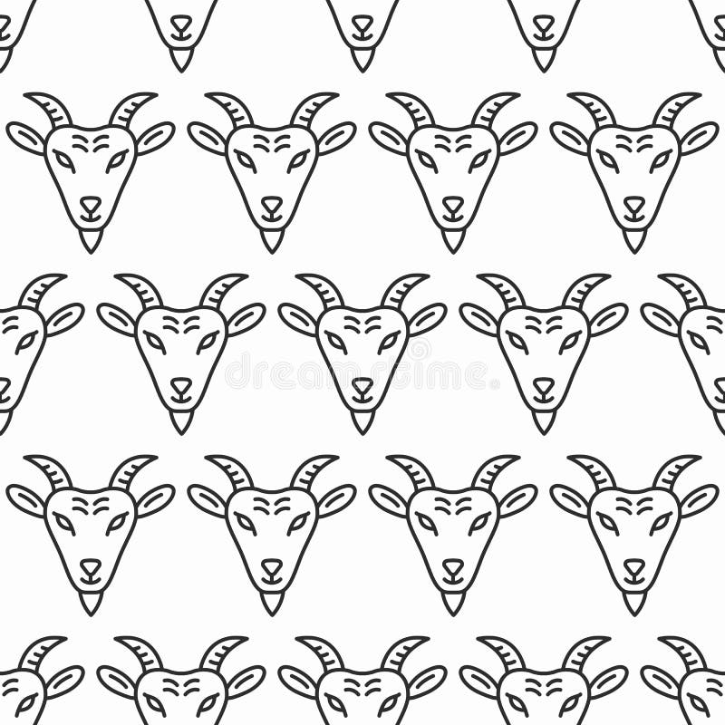 Goat Seamless Pattern. Vector Illustration Stock Vector - Illustration ...
