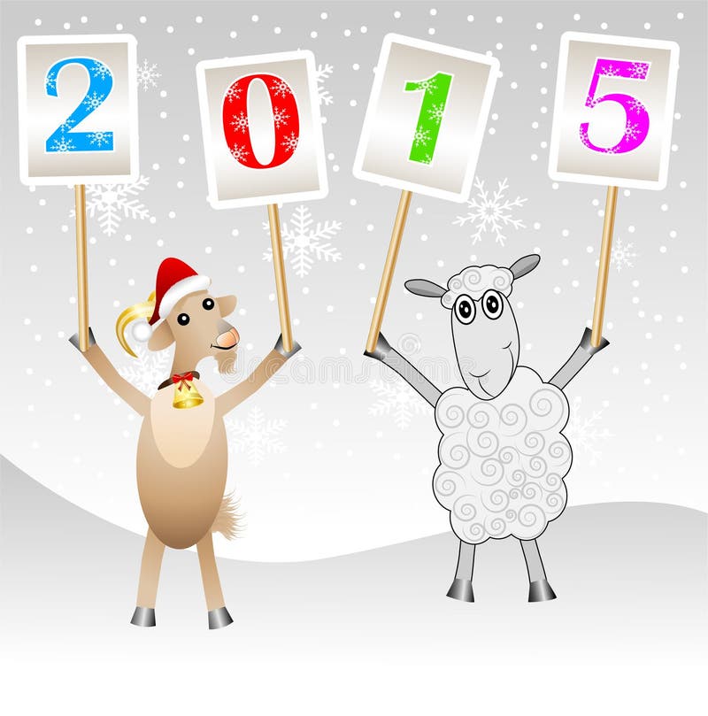 Goat and Sheep with Numbers 2015 Stock Vector - Illustration of goat ...