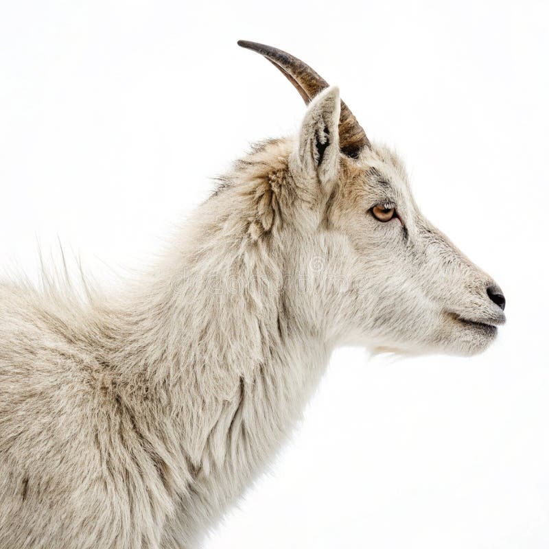 Goat Side Profile on Pure White Background Stock Illustration ...