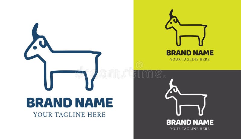 Goat Simple Logo Template, Suitable for Brand or Company Logo Stock ...