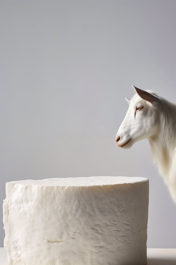 Goat is Standing Next To Cake on Table. Generative AI Stock Photo ...