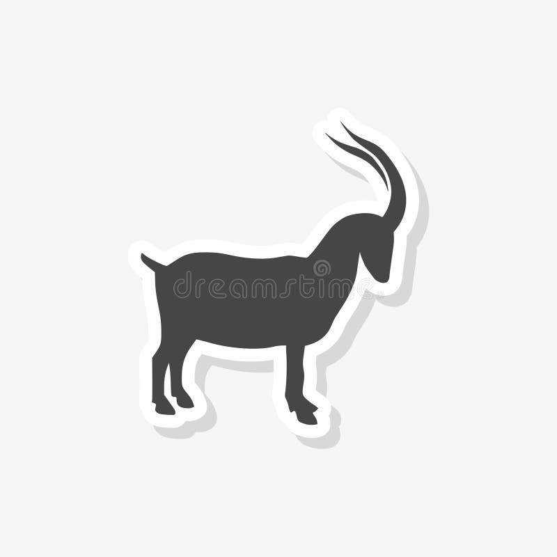 Goat Sticker, Simple Vector Icon Stock Vector - Illustration of ...