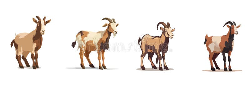 Goat Vector Cartoon Animal Education Bundle Element Stock Vector ...