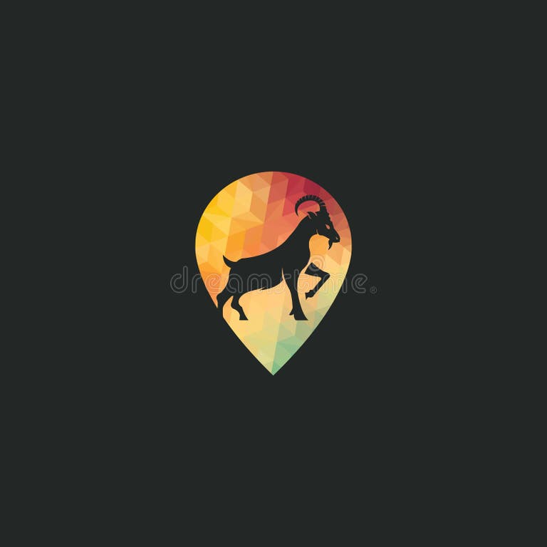 Goat Vector Logo with Gps Pointer Design. Stock Vector - Illustration ...