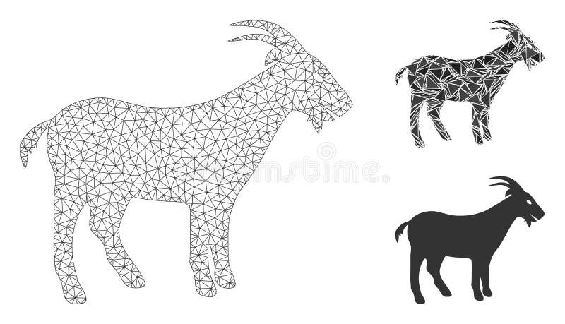 Goat Vector Mesh Network Model and Triangle Mosaic Icon Stock Vector ...