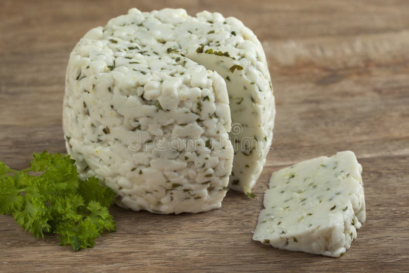 Goats Cheese with Green Herbs Stock Photo - Image of cheese, fresh ...