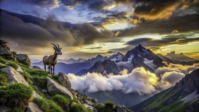 A GoatsEye View of a Majestic Mountain Range Breathtaking Scenery ...