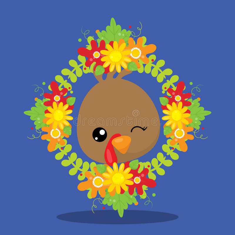 Gobble Give Thanks Gobble Wreath 03 Stock Vector - Illustration of ...