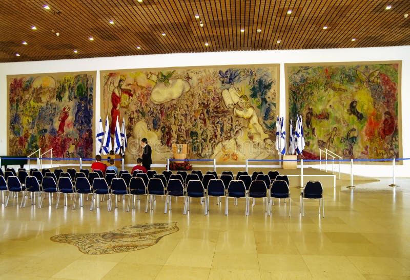 Gobelins De Marc Chagall Dans Le Hall D'entrée Du Knesset Photographie ...