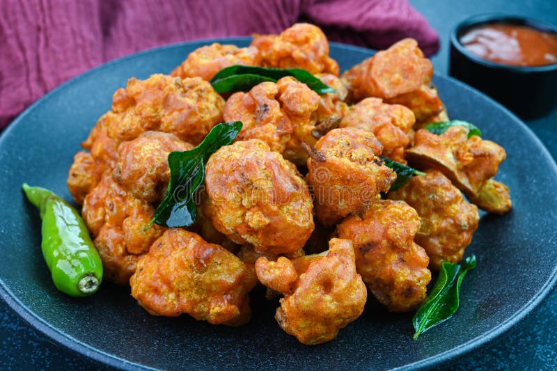 Gobi 65 Fried Cauliflower Dish Stock Image - Image of cauliflower ...