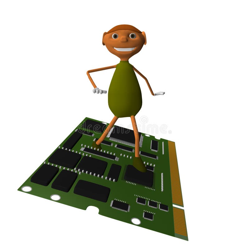 Goblin Card With Your Computer Stock Illustration - Illustration of ...