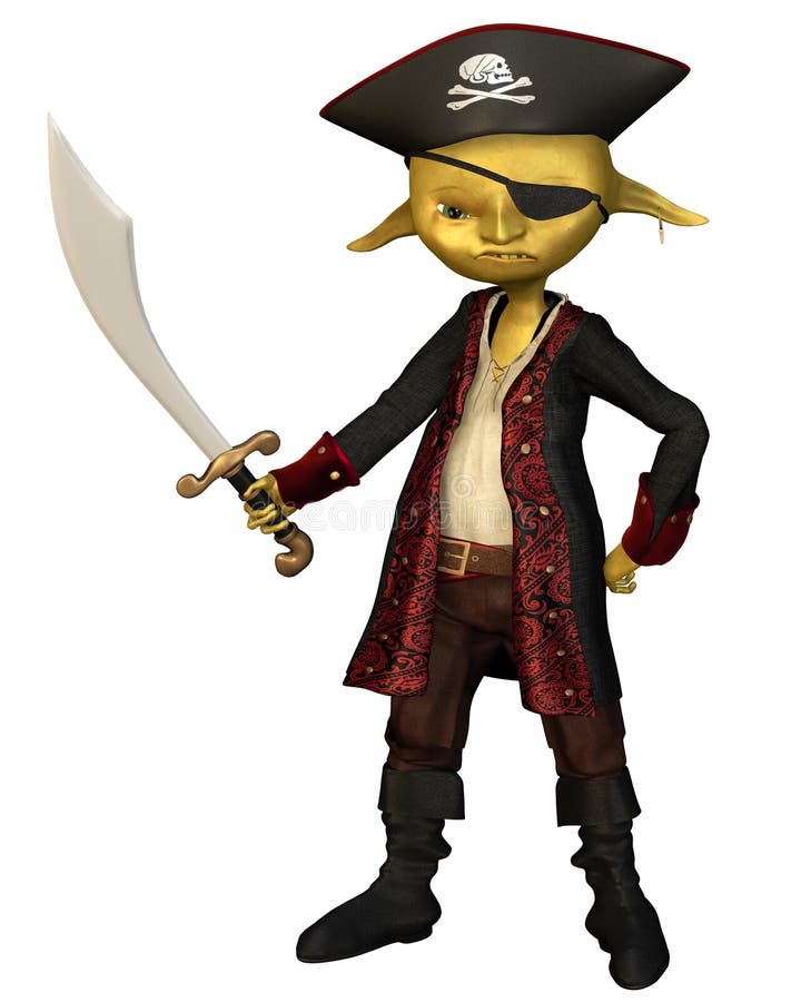 Goblin Pirate Captain stock illustration. Illustration of isolated ...