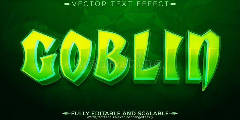 Goblin Text Effect, Editable Elf and Orc Text Style Stock Vector ...