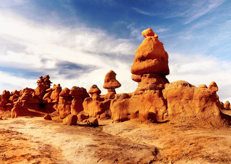 Goblin Valley Rocks, State Park Utah Stock Image - Image of amazing ...