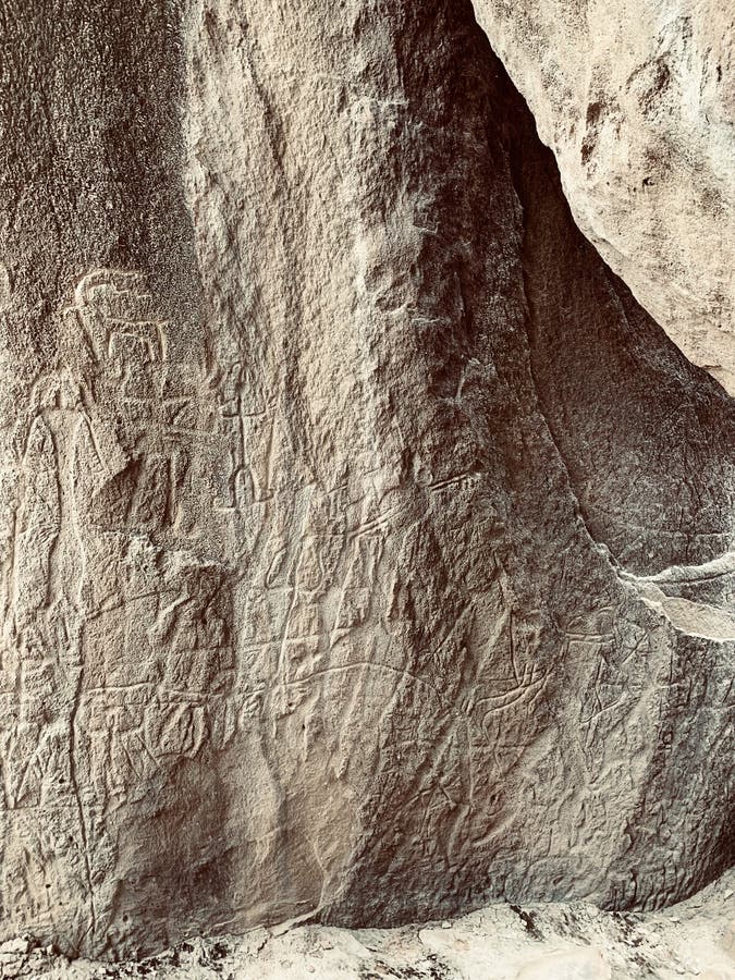 Gobustan, Azerbaijan, September, 11, 2019. Ancient Petroglyphs in ...