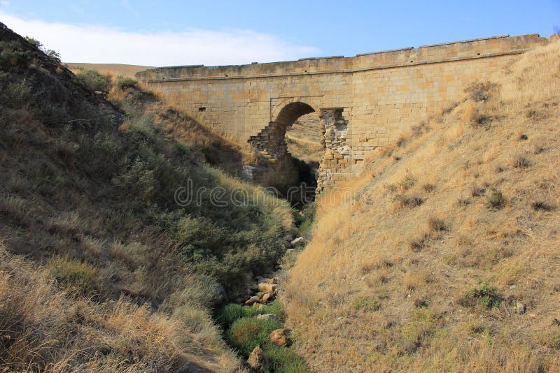 Gobustan. Azerbaijan. Stone Bridge Over the River Stock Image - Image ...