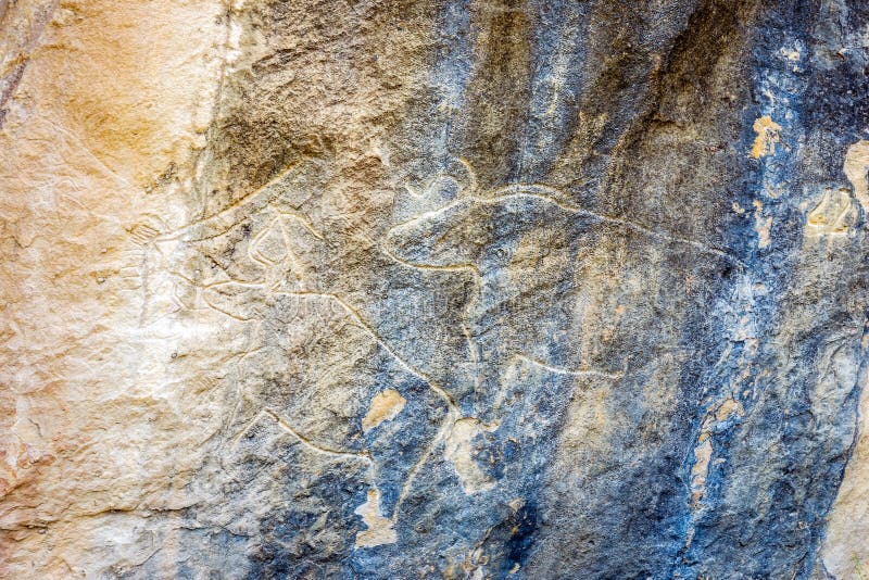 Gobustan Petroglyphs, Azerbaijan Stock Photo - Image of detail ...