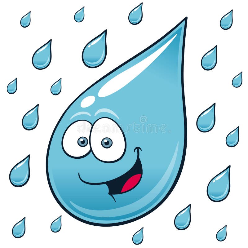 Fumetto Felice Della Goccia Di Acqua Illustrazione Vettoriale ...