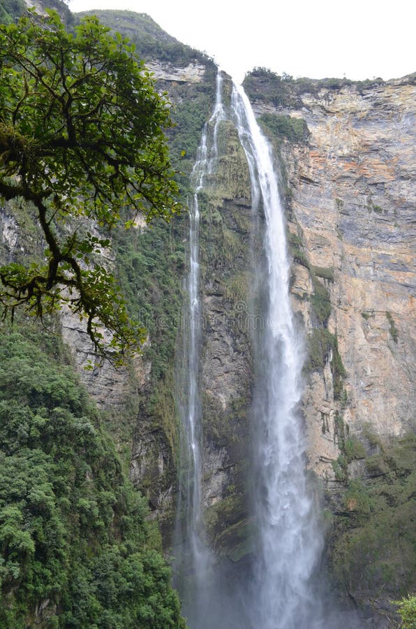 Gocta Waterfall, 771m High. Chachapoyas, Amazonas, Peru Stock Image ...