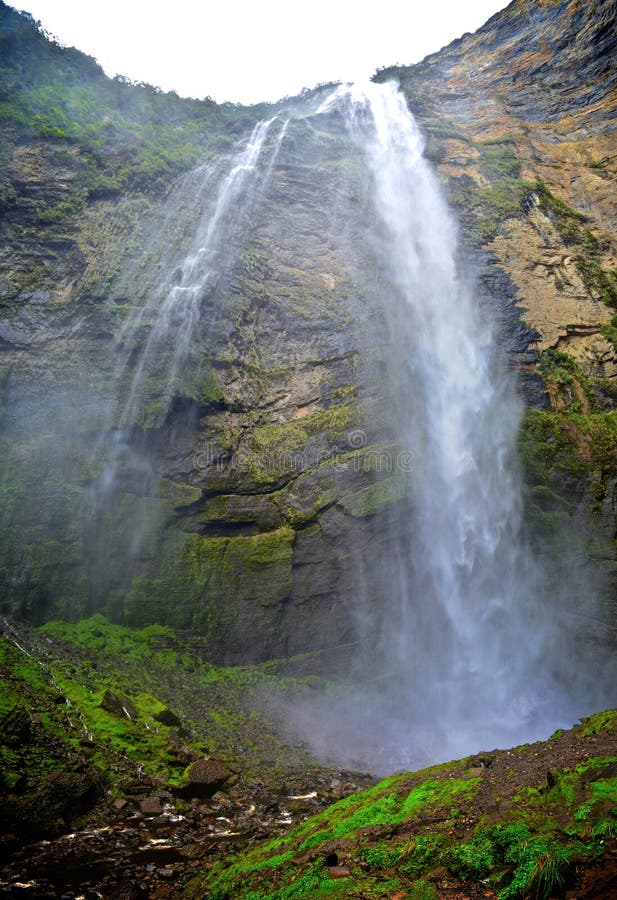 Gocta Waterfall, 771m High. Chachapoyas, Amazonas, Peru Stock Photo ...