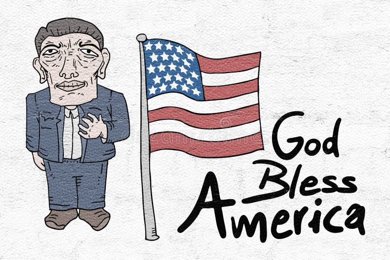 God bless America message stock illustration. Illustration of cartoon ...