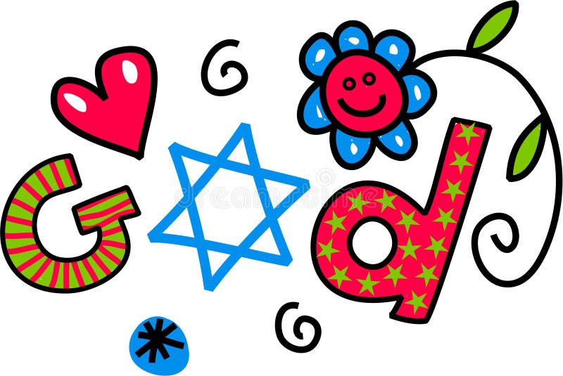 God Cartoon Doodle Text stock illustration. Illustration of greeting ...
