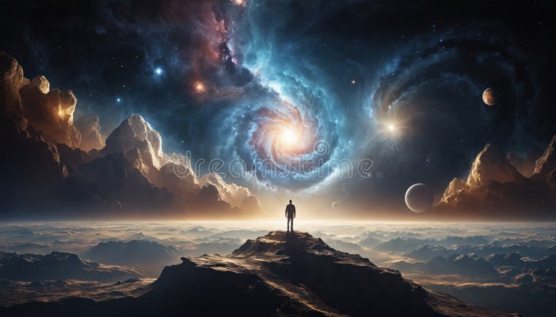 God Creates the Universe – Biblical Scene. Christianity Concept Stock ...